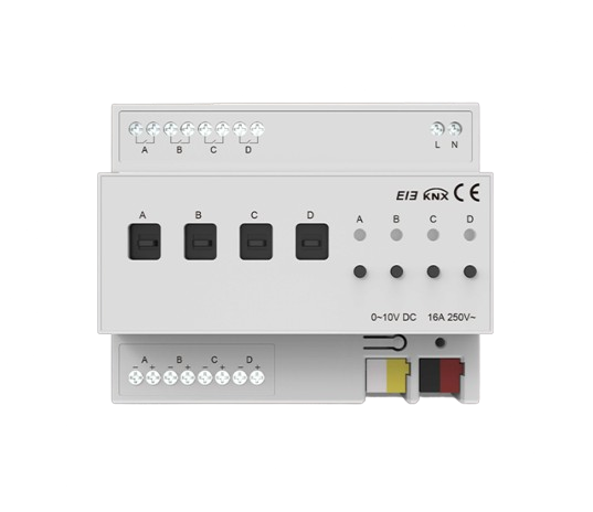 Akubela 4-Gang 0-10V Dimmer Module – KNX Lighting Control - Letronic